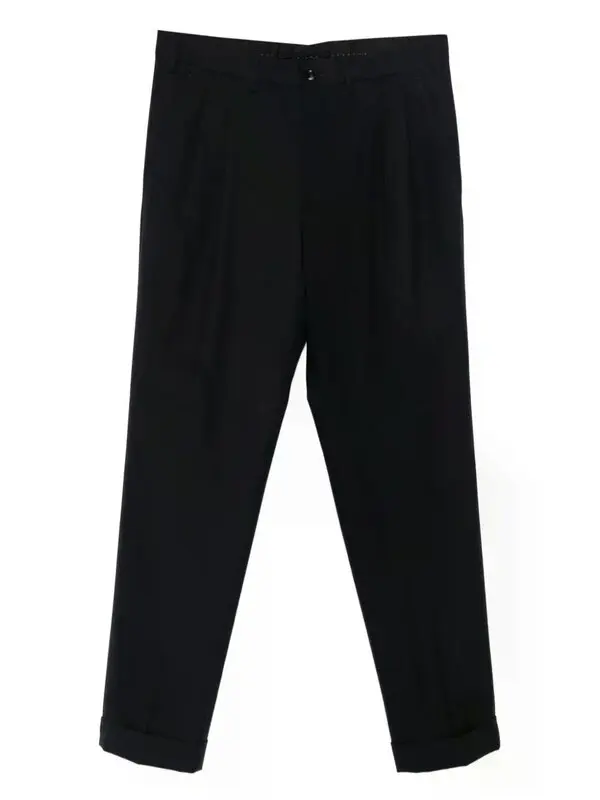 DELL'OGLIO Pleated Cuffed Trousers - Blue