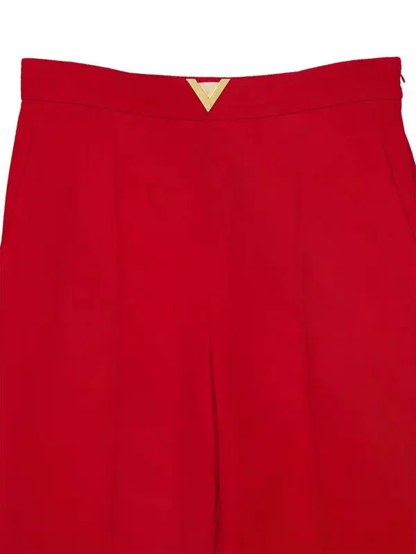Valentino Garavani V-detail Wool-crepe Trousers