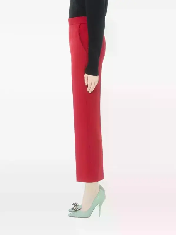 Valentino Garavani V-detail Wool-crepe Trousers