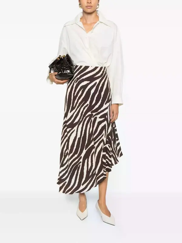 TWINSET Zebra Print Asymmetric Skirt