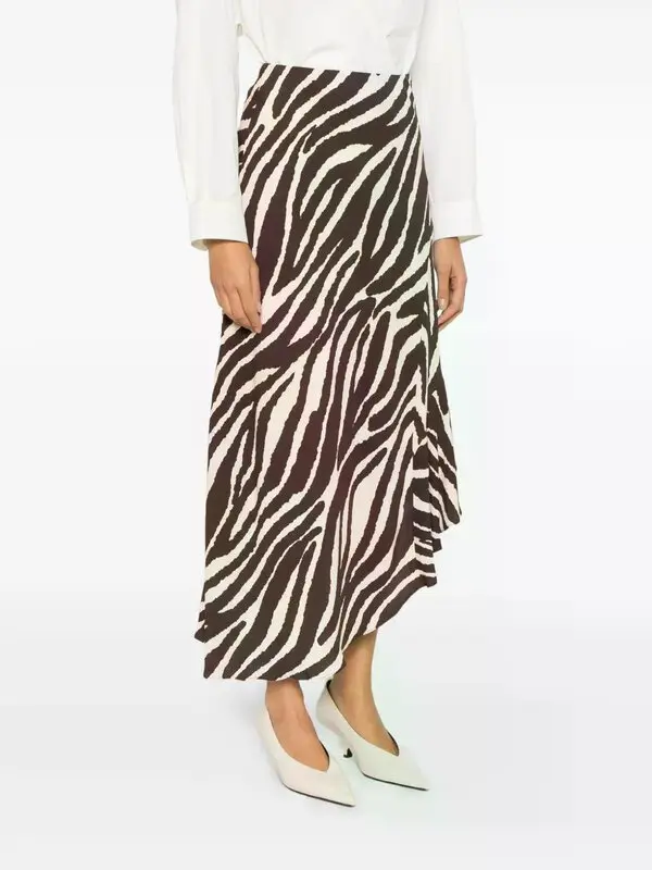 TWINSET Zebra Print Asymmetric Skirt