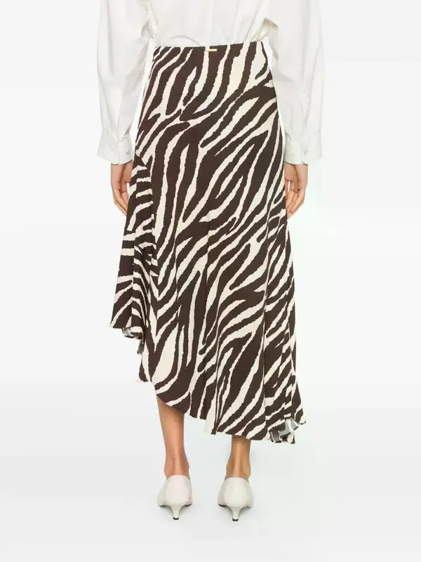TWINSET Zebra Print Asymmetric Skirt