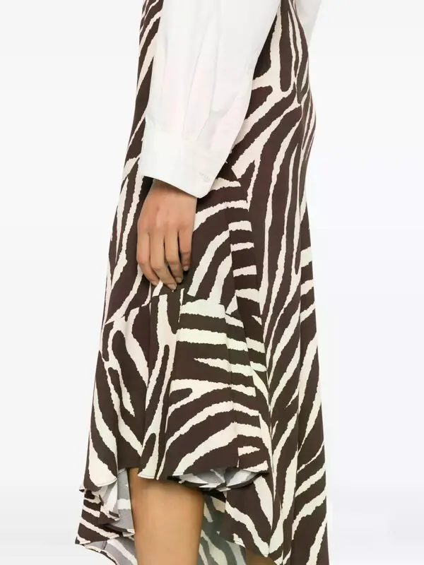 TWINSET Zebra Print Asymmetric Skirt