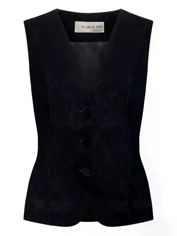 BLANCA VITA Velvet Button Jacket
