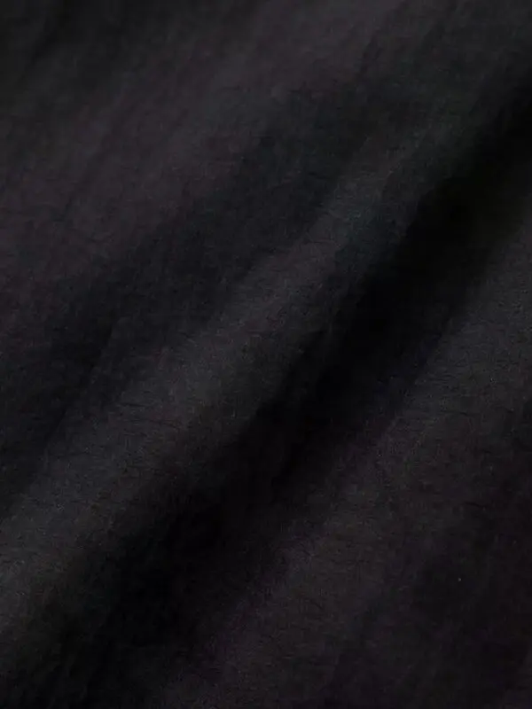 AND WANDER Chest-pocket Chain-detail Shirt - Black