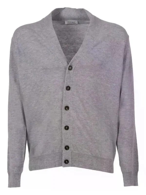 KANGRA V-neck Buttoned Cardigan - Grey