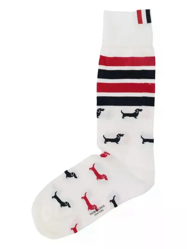 Thom Browne 4-bar Hector Socks - White