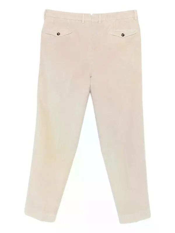 DELL'OGLIO Pleated Corduroy Trousers - Neutrals