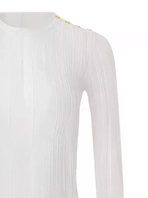 Elisabetta Franchi Buttoned-shoulder Ribbed T-shirt