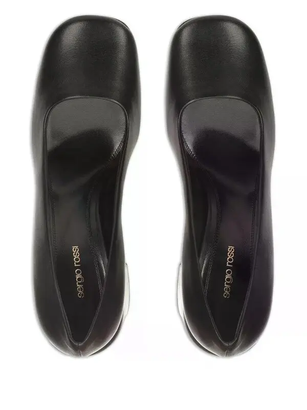 SERGIO ROSSI 80mm Square Block-heel Pumps - Black