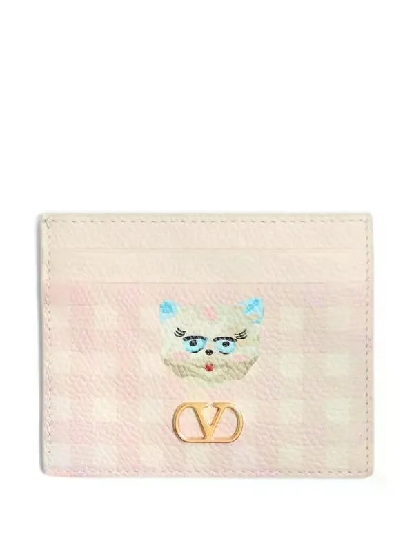 Valentino Garavani Le Chat De La Maison Card Holder - Neutrals