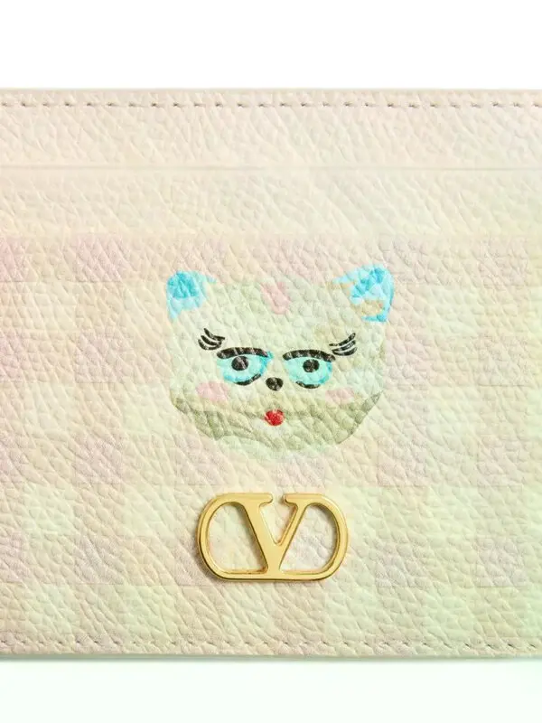 Valentino Garavani Le Chat De La Maison Card Holder - Neutrals