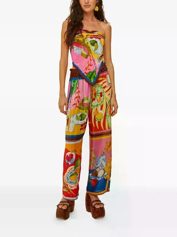 Farm Rio Printed Trousers With Ruffle
