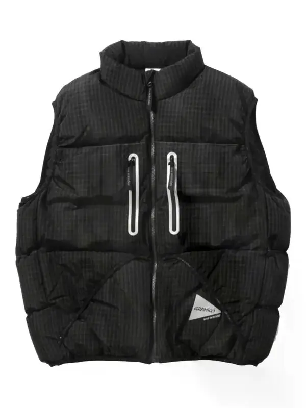 AND WANDER Gingham-pattern Gilet
