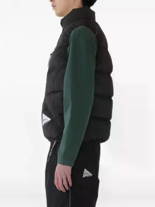 AND WANDER Gingham-pattern Gilet