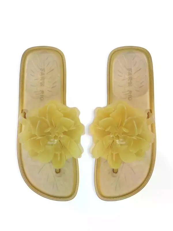Farm Rio Flower Appliqué Flip Flops