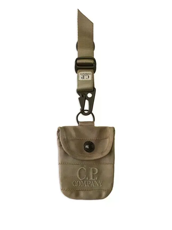 C.P. COMPANY Logo-embroidered Keyring - Neutrals