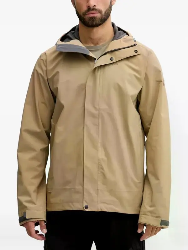 HAGLOFS Hooded Logo-detail Jacket - Brown