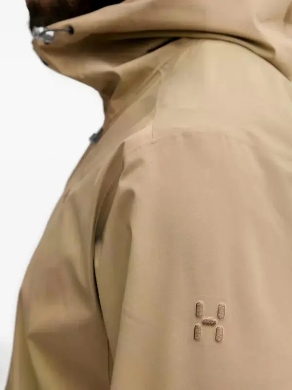 HAGLOFS Hooded Logo-detail Jacket - Brown