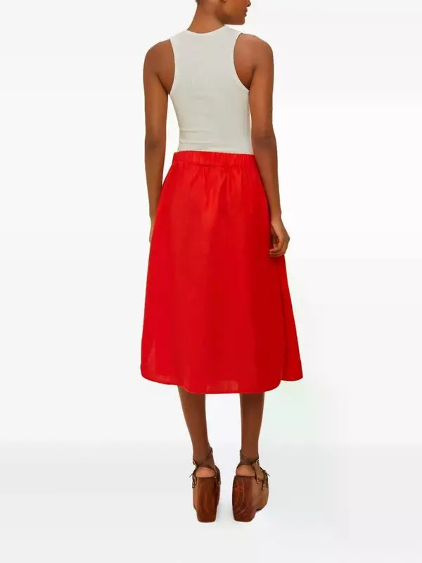 Farm Rio Button Tie Midi Skirt