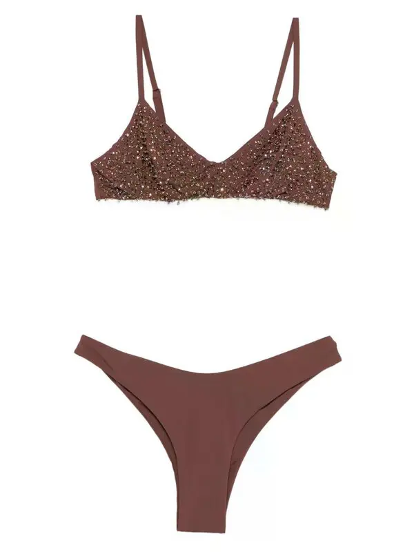 TWINSET Sequin-embellished Bikini - Brown