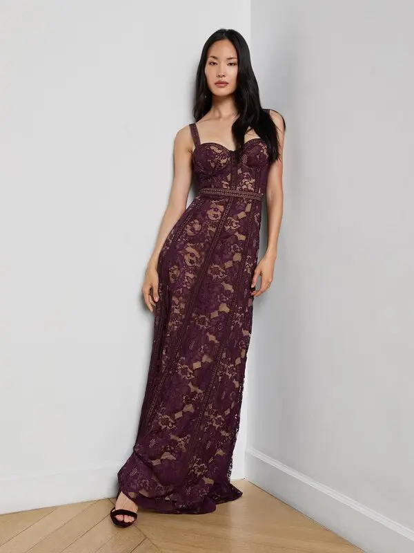 L'Agence Laynie Lace Maxi Dress