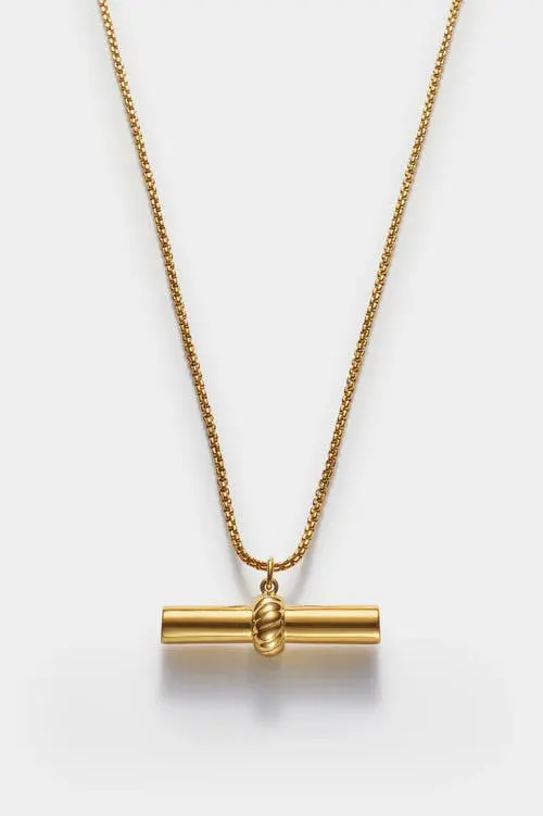 KATIE LOXTON Themis T-bar Necklace - Gold