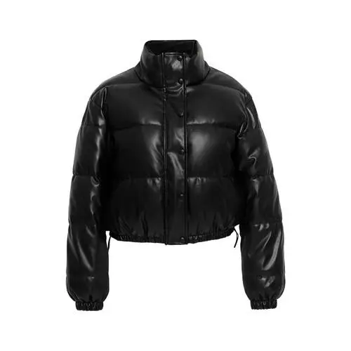 ATS Lyra Quilted Faux Leather Jacket - Black