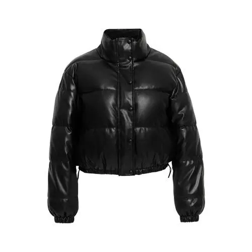 ATS Lyra Quilted Faux Leather Jacket - Black