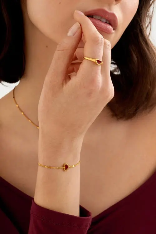KATIE LOXTON Plated Heart Charm Bracelet