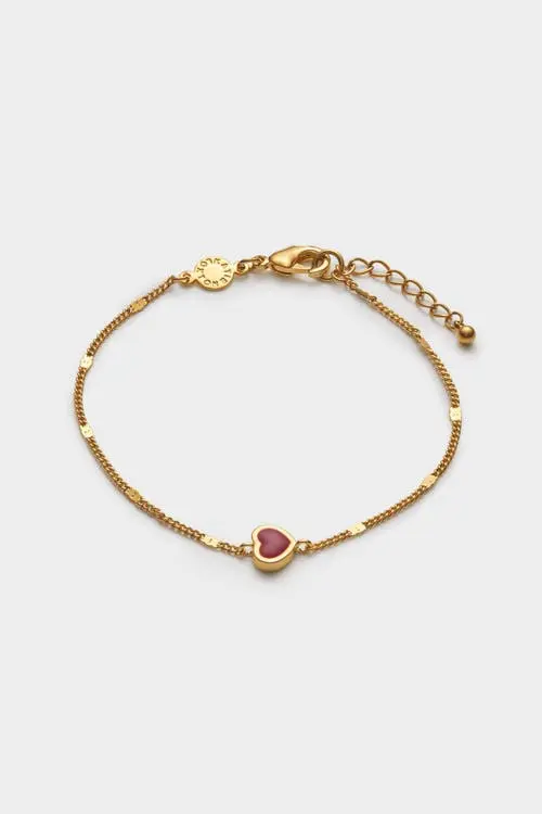 KATIE LOXTON Plated Heart Charm Bracelet