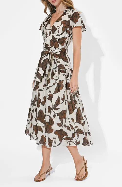 Adelyn Rae Floral Cotton Wrap Front Dress