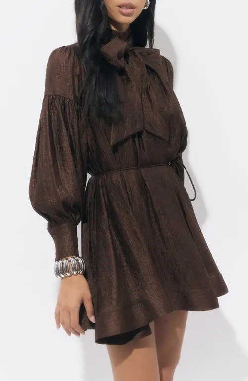 Adelyn Rae Daphne Metallic Mini Dress In Chocolate Brown - 55% Off |  Editorialist