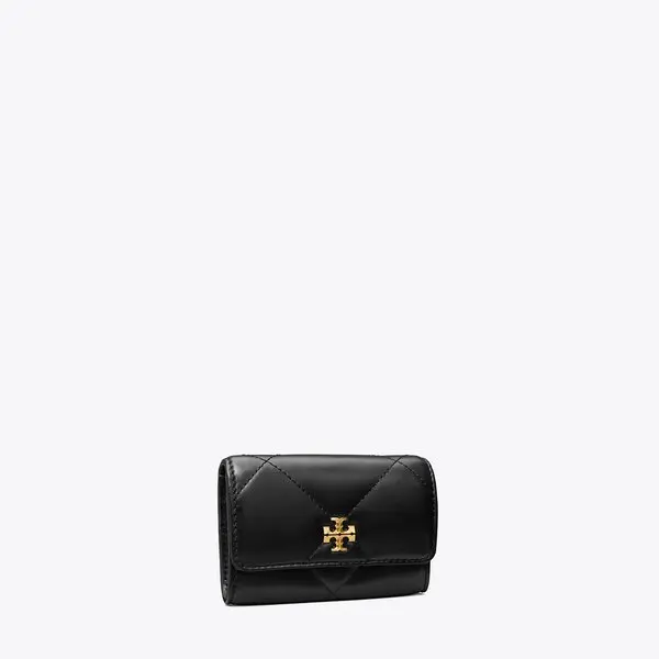 Tory Burch Kira Diamond Quilt Flap Card Case - Black
