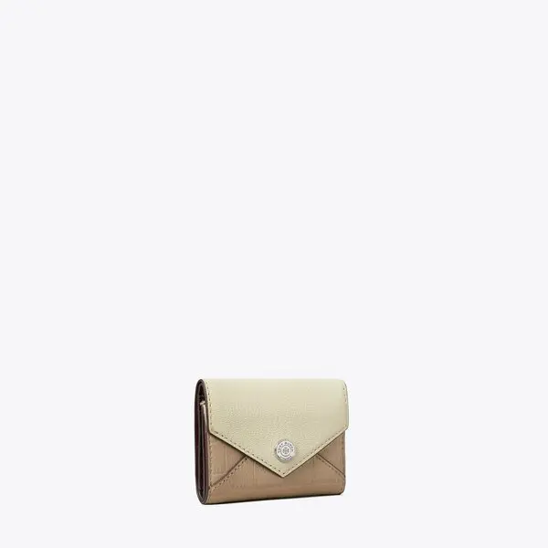 Tory Burch Small Colorblock Envelope Wallet - Soft Custard Multi