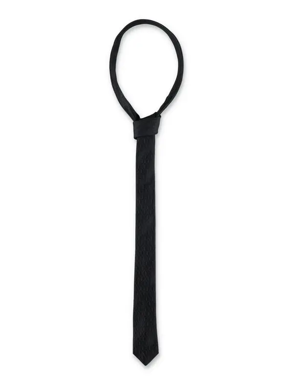 Saint Laurent Thin Monogram Neck Tie - Black