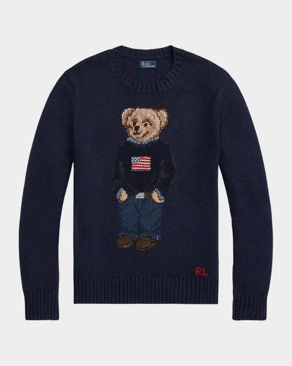 Polo Ralph Lauren Polo Bear Cotton-linen Crewneck Sweater