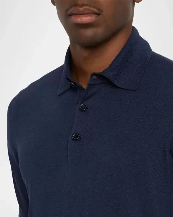 Brunello Cucinelli Apos;s Cotton Knit Polo Shirt - Navy