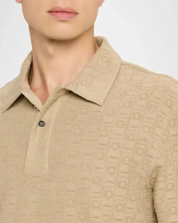 FERRAGAMO Apos;s Cotton Jacquard Gancini Monogram Polo Shirt