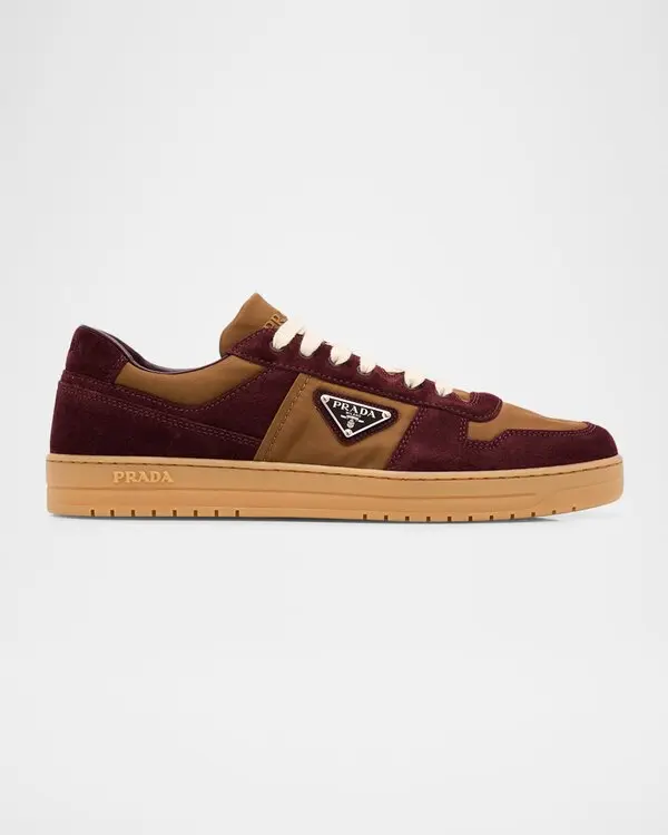 Prada Downtown Re-nylon & Suede Low-top Sneakers
