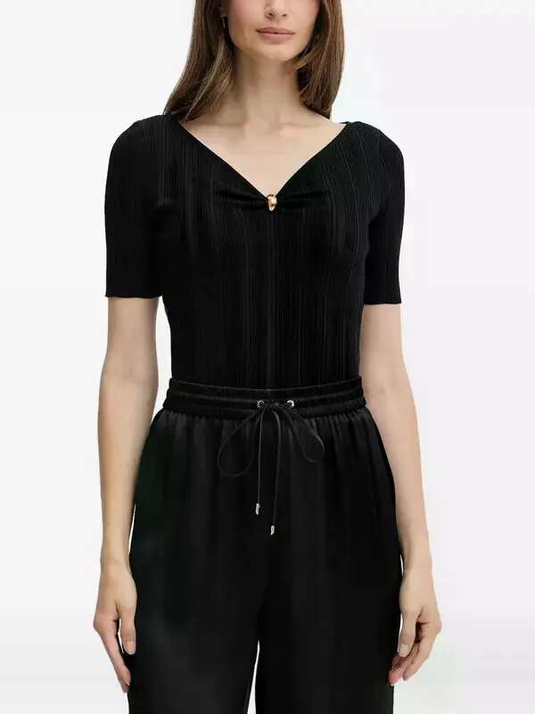 MARCIANO Ribbed V-neck T-shirt