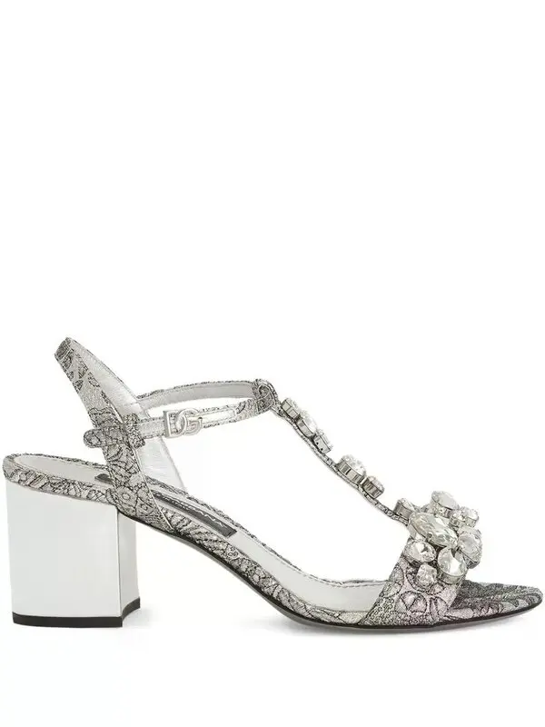 Dolce & Gabbana Embellished Brocade Sandals