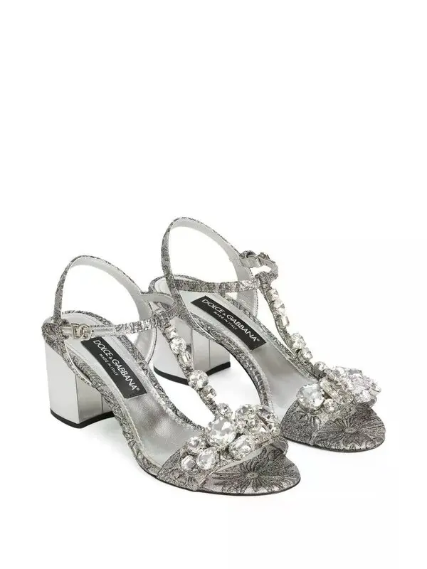 Dolce & Gabbana Embellished Brocade Sandals