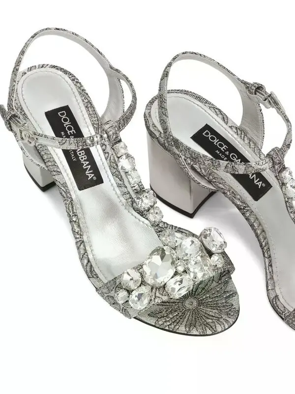 Dolce & Gabbana Embellished Brocade Sandals