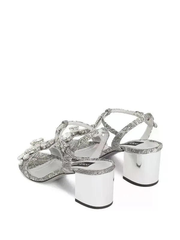 Dolce & Gabbana Embellished Brocade Sandals