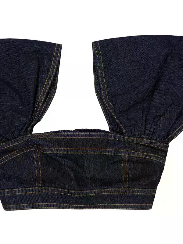 Zimmermann Rebellion Puffed-sleeve Denim Top