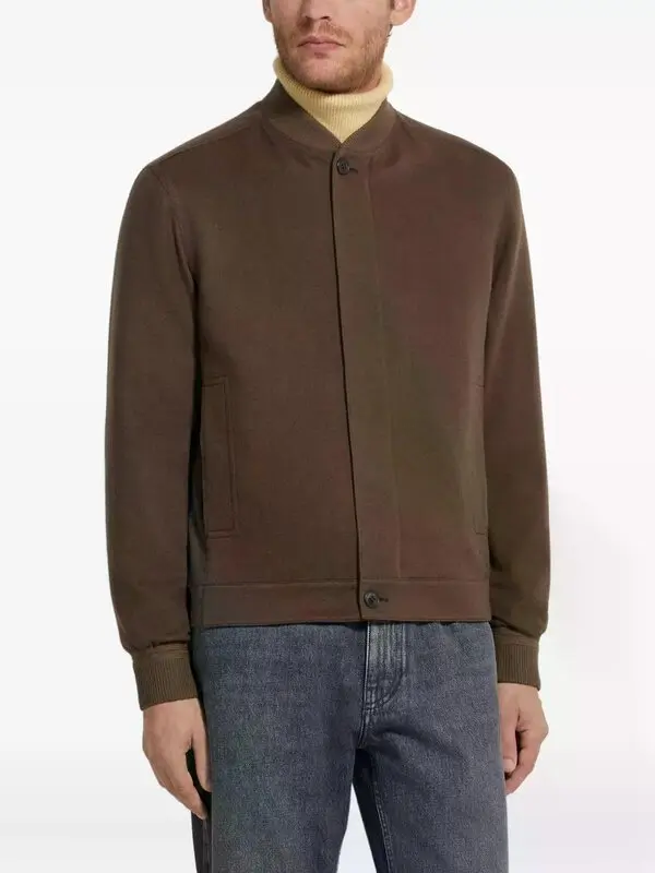 Zegna Oasi Cashmere Bomber Jacket - Brown