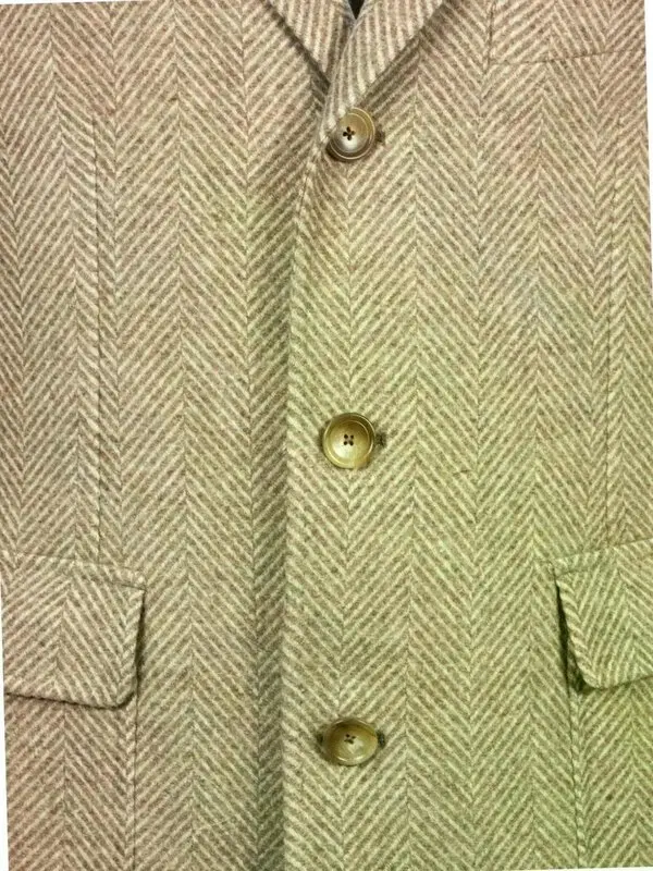 Tagliatore Herringbone Weave Brooch Coat