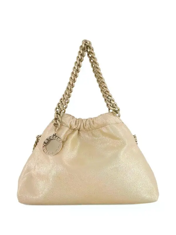 Stella McCartney Mini Falabella Drawstring Shoulder Bag With Chain Strap - Neutrals