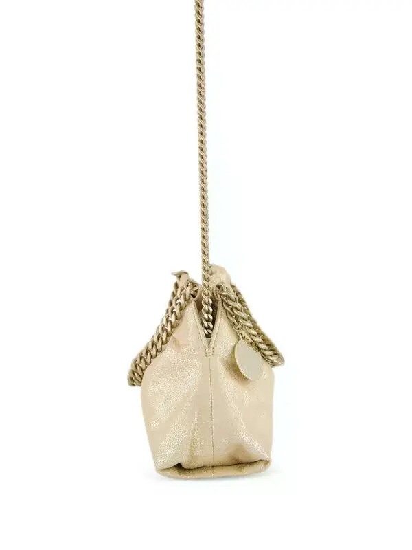 Stella McCartney Mini Falabella Drawstring Shoulder Bag With Chain Strap - Neutrals
